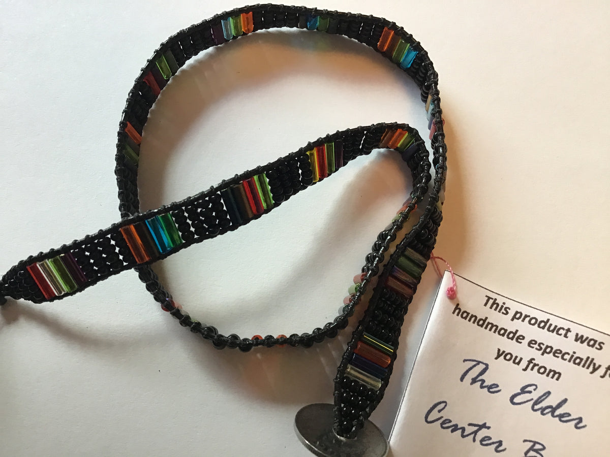 Wrap Bracelet w/coin button black w/ color – Resilient Threads Guatemala